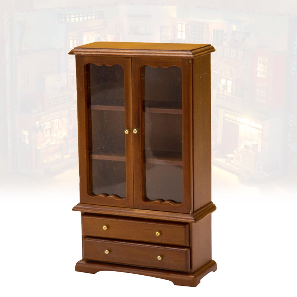 TITOUMI 1:12 Dollhouse Bookcase Storage Cabinet - Miniature Locker ...