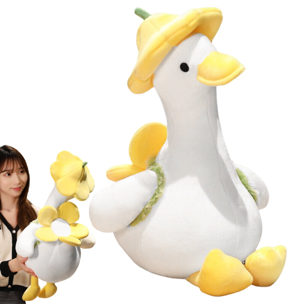 TITOUMI 14/16 Inch Cute Du Toy with Flower Bag and Hat,Soft Fluffy Hug ...