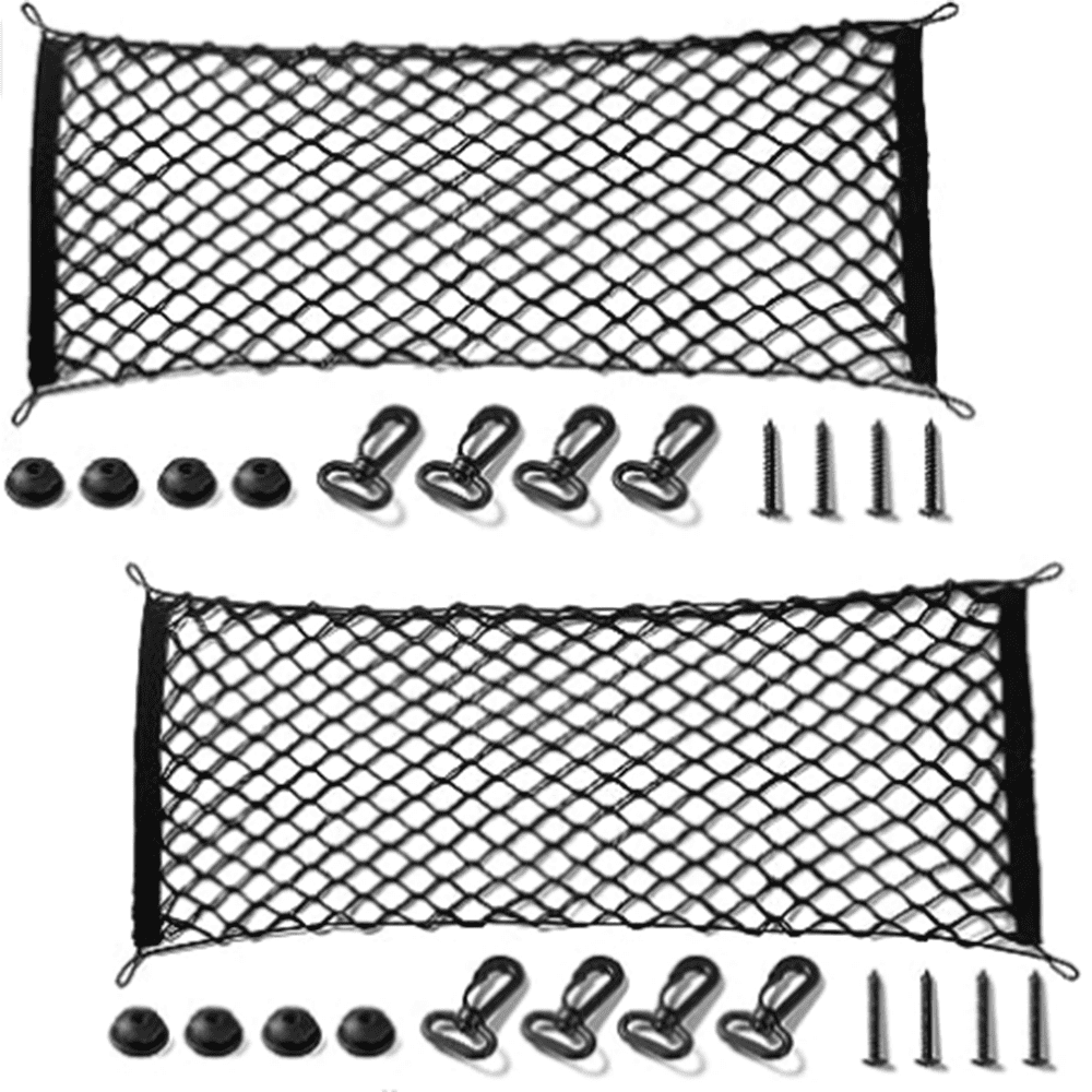 TITOUMI Cargo Net Stretchable, 2 Pack Trunk Storage Net with Hook for ...