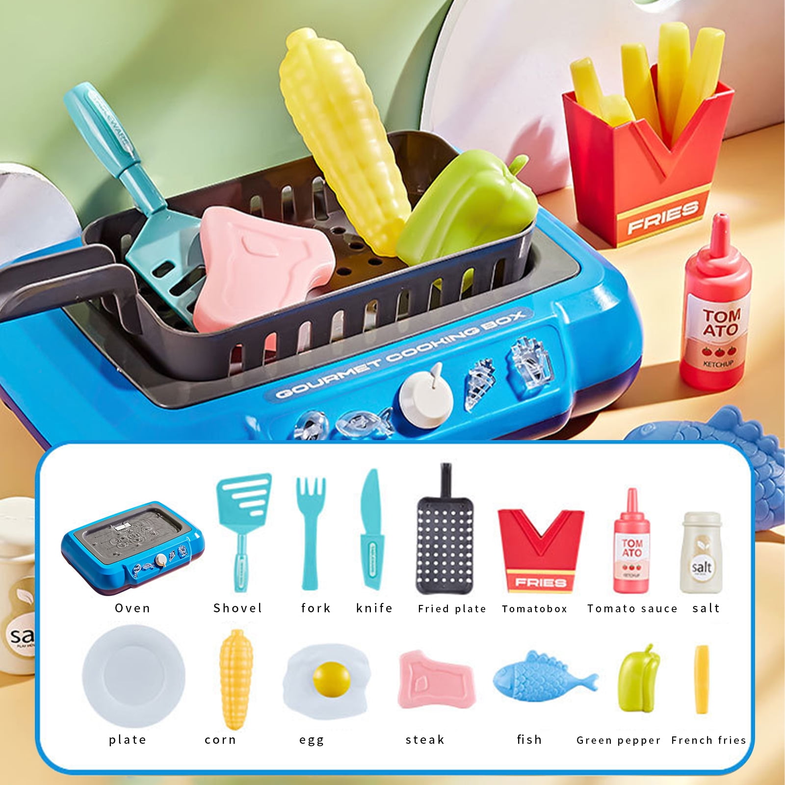 TITOUMI Color-Changing Simulation Cooking Box Toy， Pretend Play Gourmet ...
