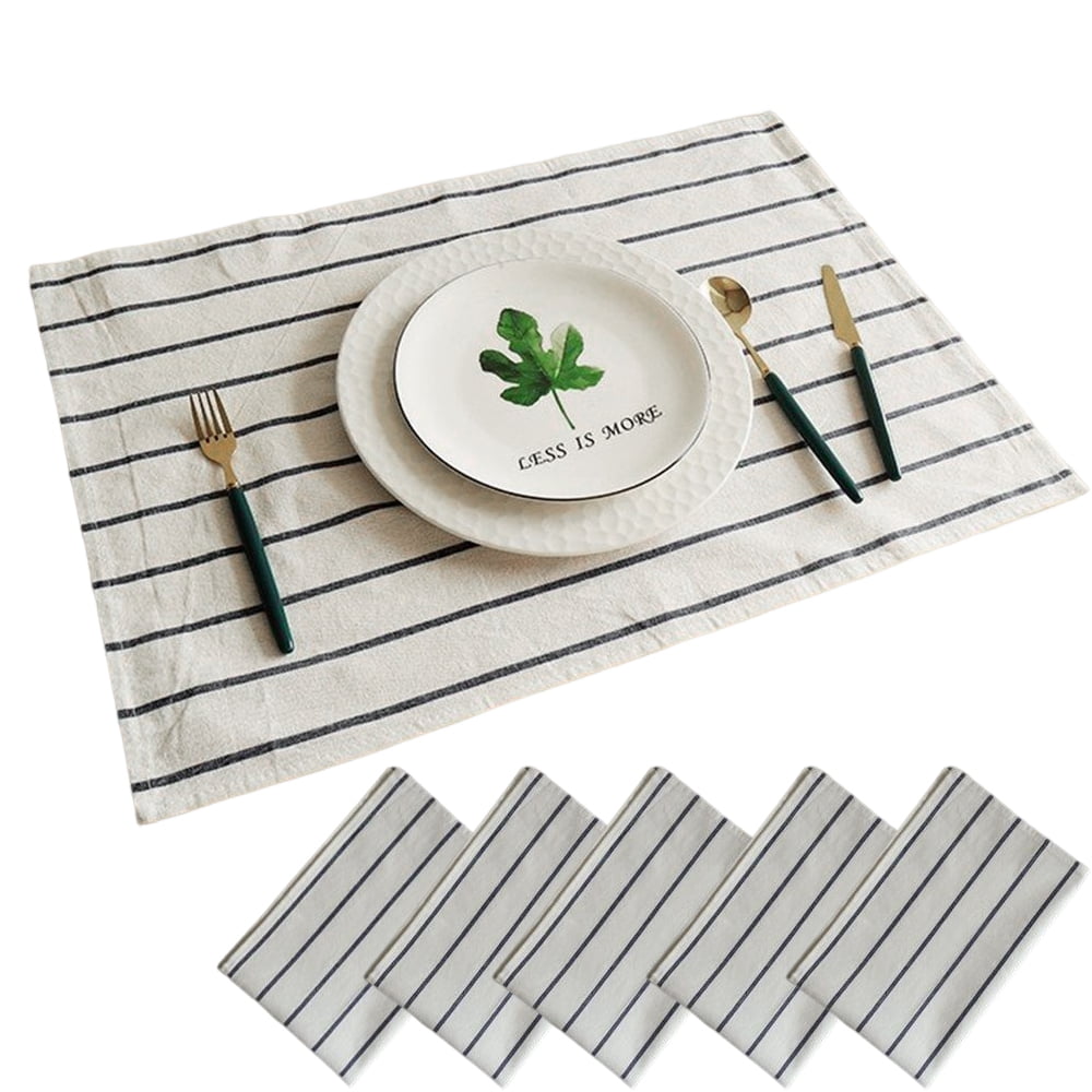TITOUMI Cotton Placemats, 6cs Table Mats, Heat Resistant Easy Clean ...