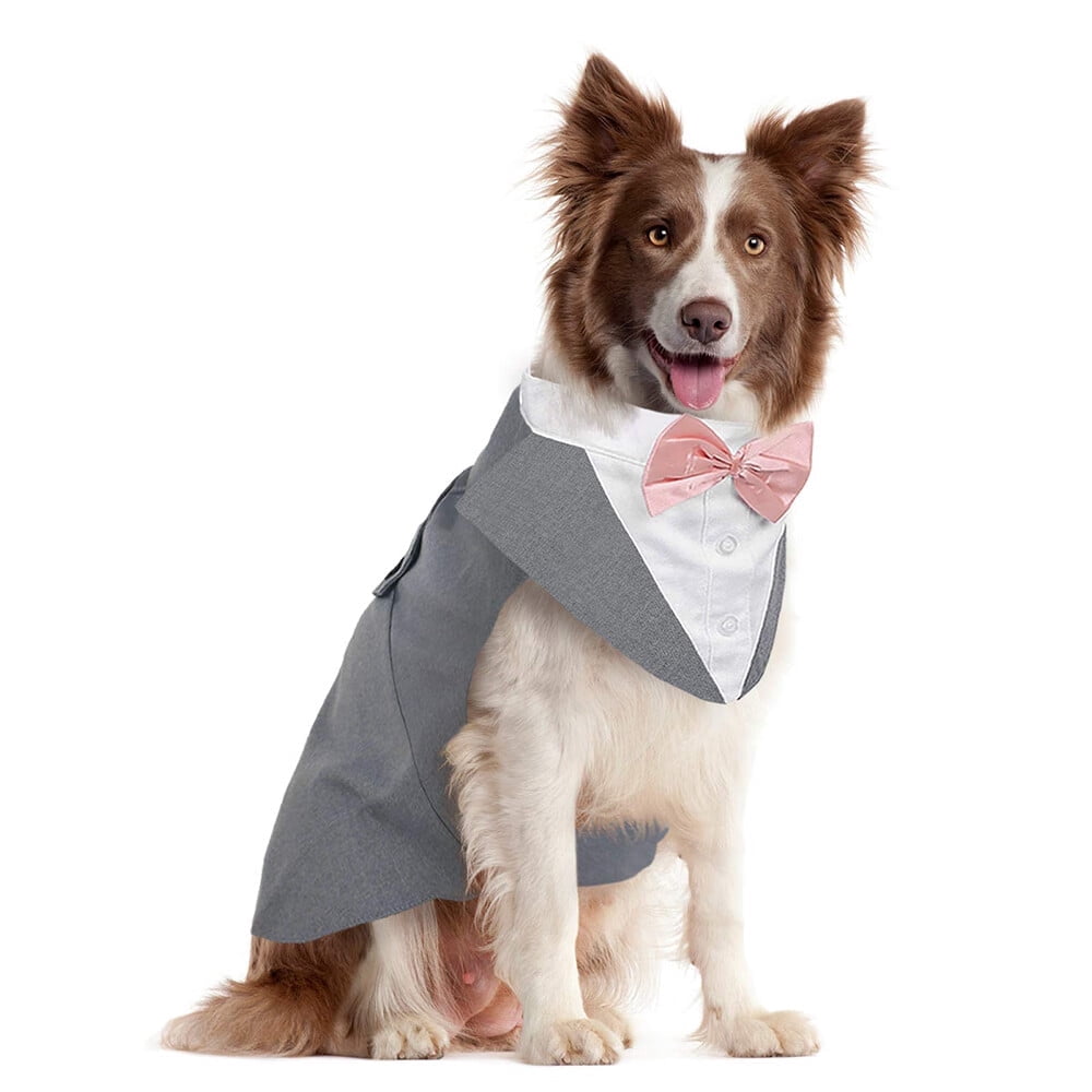 TITOUMI Dog Tuxedo Suit and Ban Set, Wedding Party Prince Bow Tie Shirt ...