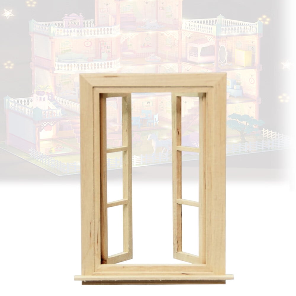 TITOUMI Dollhouse Window for Kids, Double Door Mini Furniture, DIY Mini ...