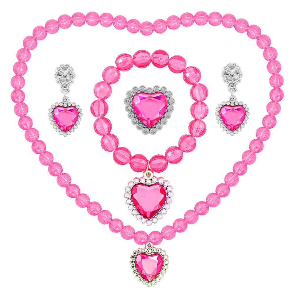 TITOUMI Girls Necklace Toy Kit, Beaded Elegant Pretend Play Love Heart ...