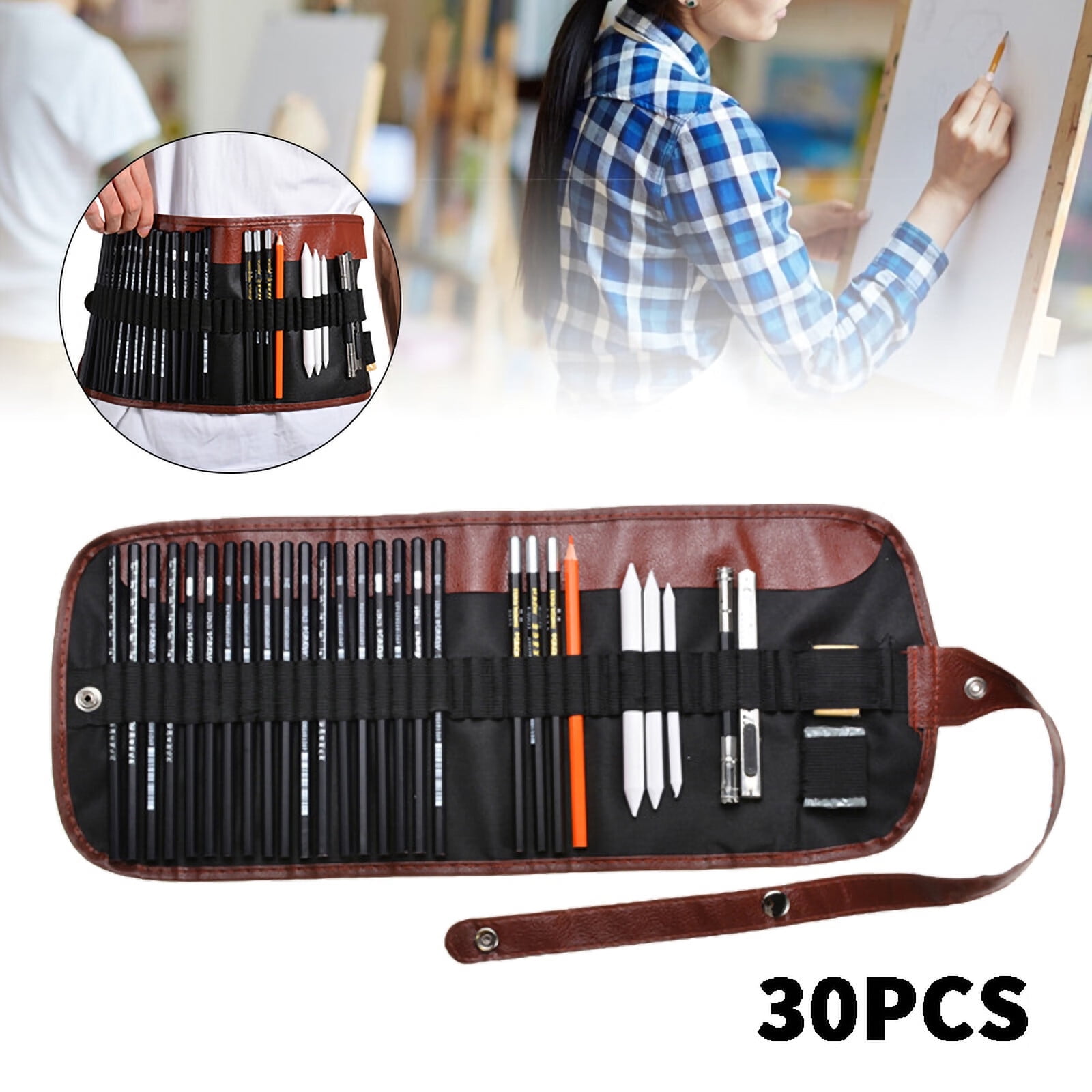 TITOUMI Graphite Drawing Pencils with Erasers & eners, 30 Piece Drawing ...