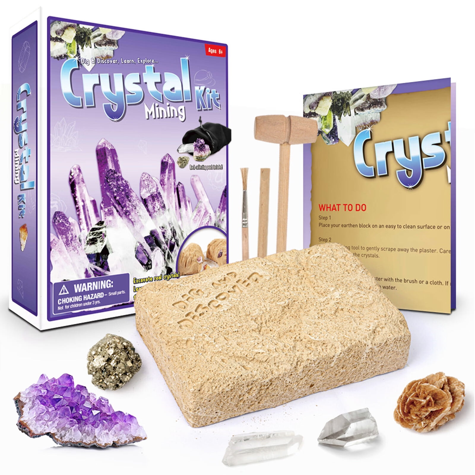 TITOUMI Mega Fossils and Gemstones Dig Kit - Dig Real Fossils and Gems ...