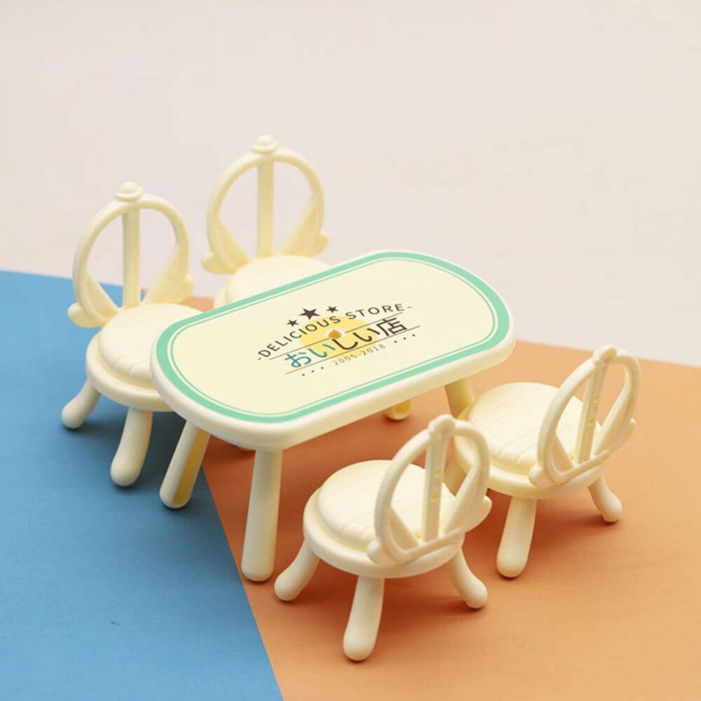 TITOUMI Mini Dining Table Model Toy, Dollhouse Miniature Set Toys ...
