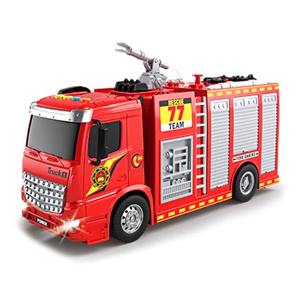 TITOUMI Motorized Fire Tru with Lights, Siren Sound, Working Water Pump ...