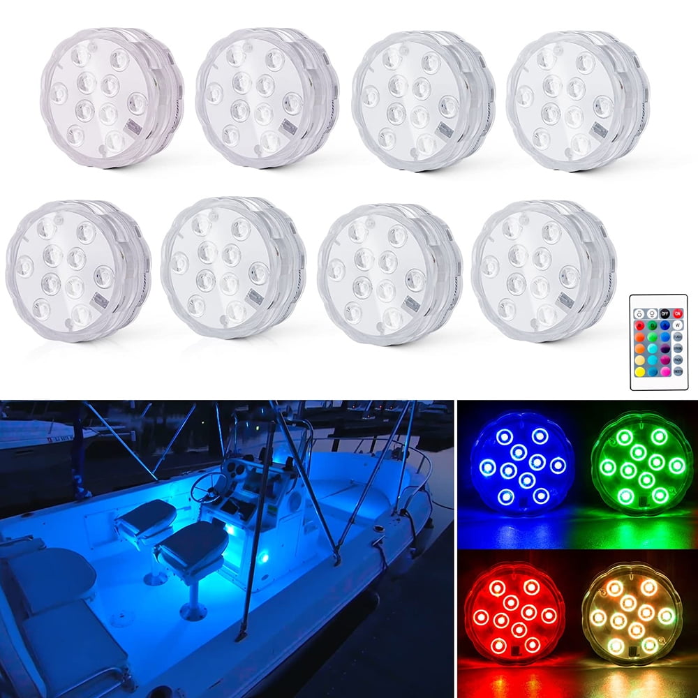 TITOUMI Multicolor Waterproof LED Lighting Wireless Boat Lights with ...
