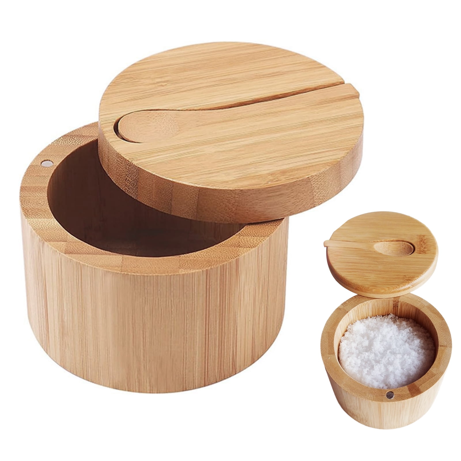 TITOUMI Natural Bamboo Spice Bottles Containers, Condiment Pot for ...