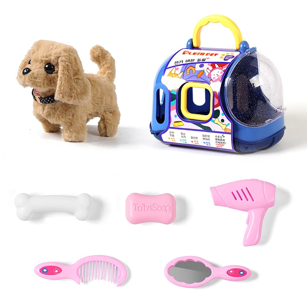 TITOUMI Pets for dolls, complete puppy play set, Plush dog and Carrier ...