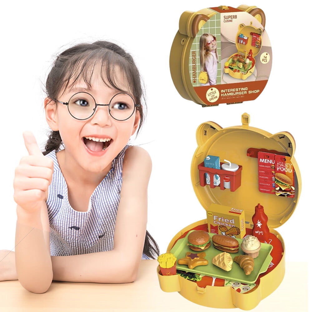 TITOUMI Play Kitchen Toy, Hamburger Food Playsets, Kitchen Set for Boys ...