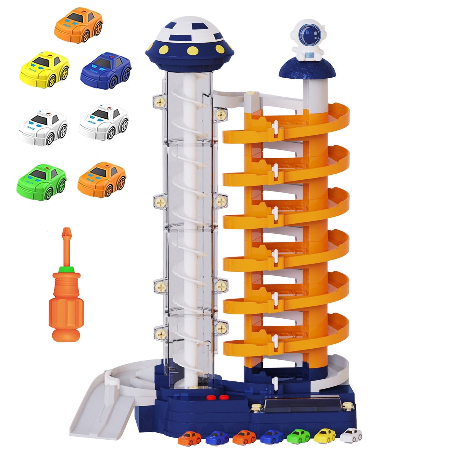 TITOUMI Racing Car Parking Garage - Orbital Slide Toy, Police Car ...