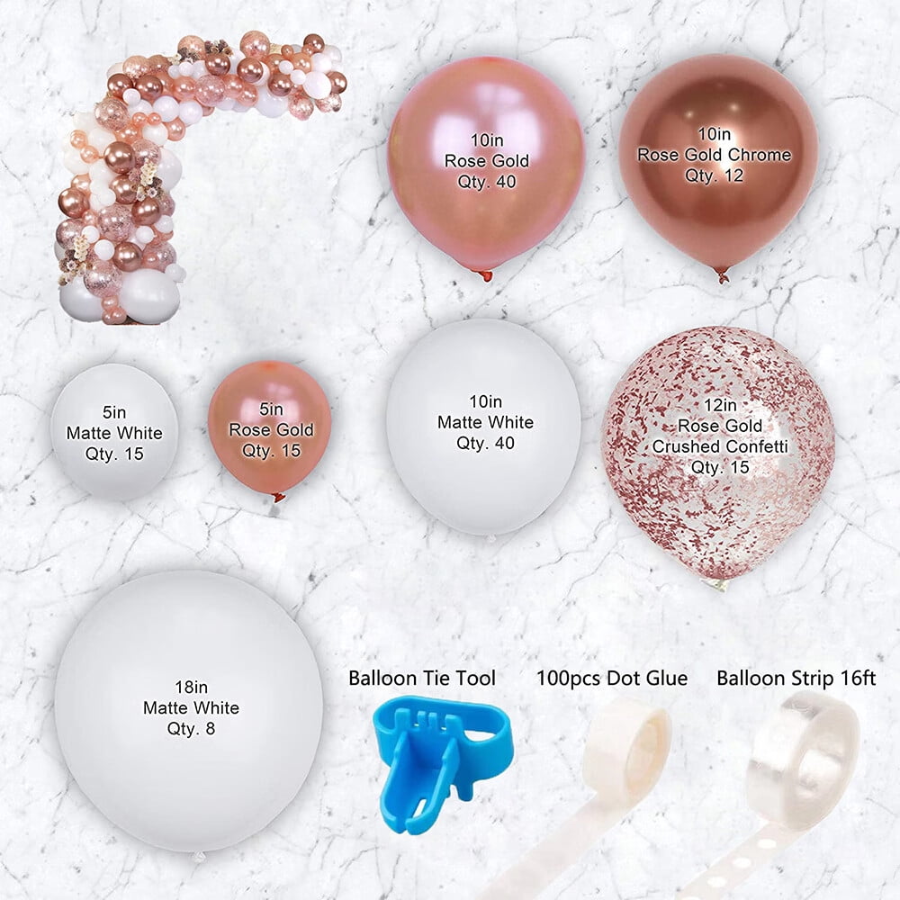 TITOUMI Rose Gold Chrome Balloons Arch Kit: Romantic 145pcs Boho ...