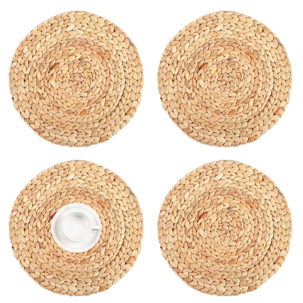 TITOUMI Set of 4 Placemats, 15" Round Placemat, Dining Table Woven Heat ...