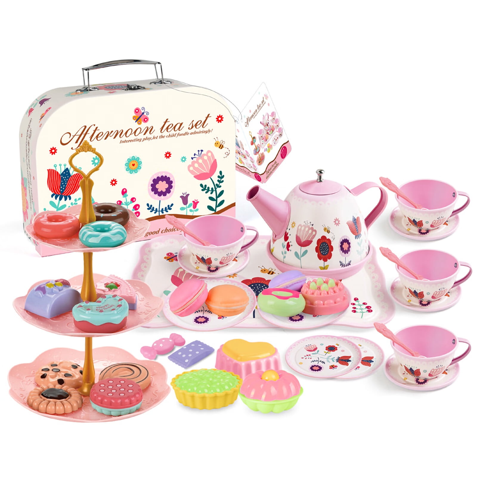 TITOUMI Tea Set for Little Girls, Princess Toy Set, Teapot Plates ...