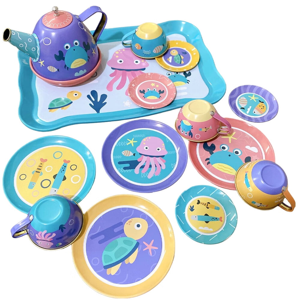 TITOUMI Tea Set for Little Girls - Tea Party Kitchen Set, Plastic Cups ...