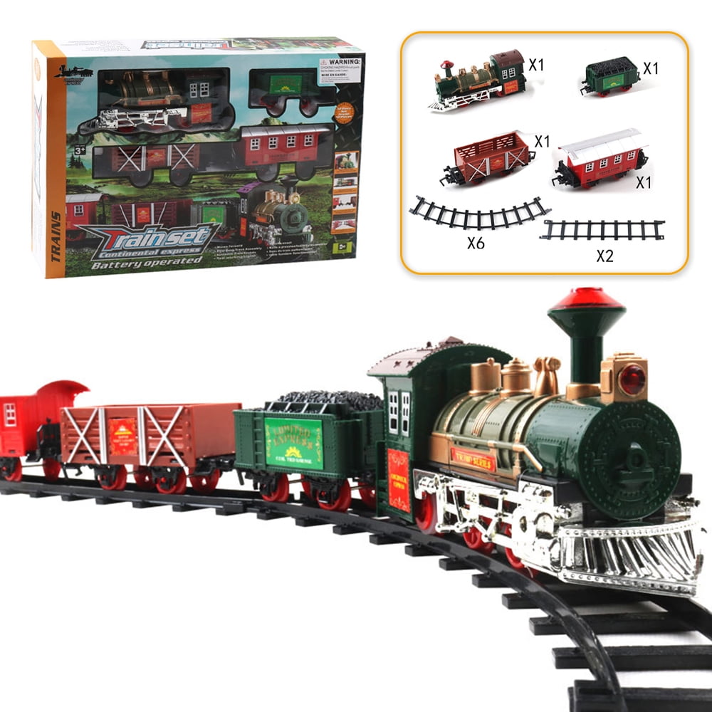 TITOUMI Train Set Toy, with Smoke, Lights, Sounds, Railway, Battery ...