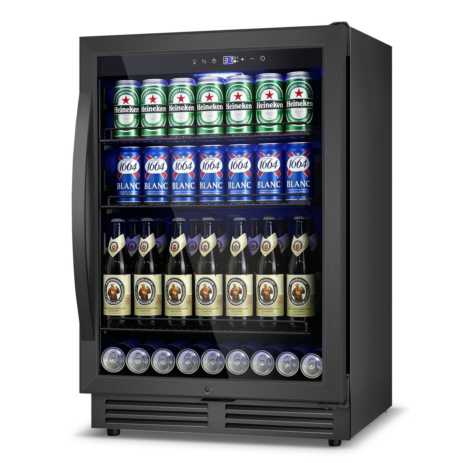 TITTLA 24 inch Beverage Refrigerator Cooler,190 Can Beverage Wine ...