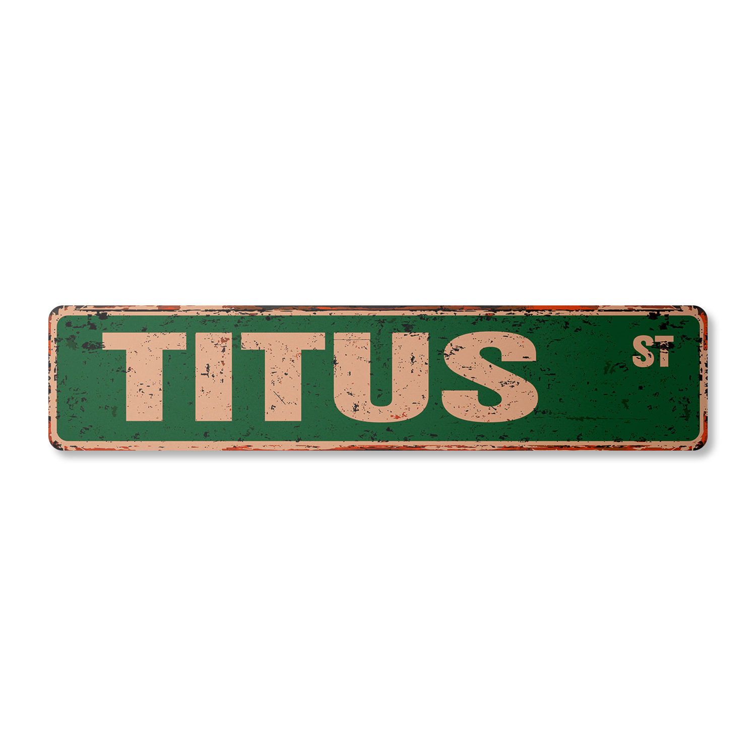 TITUS Vintage Plastic Street Sign Childrens Name Room Sign | Indoor ...