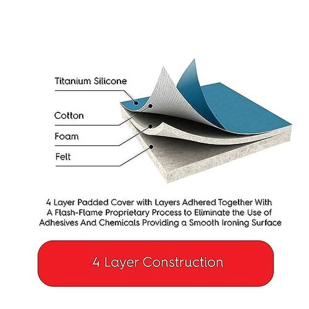 TIVIT Ironing Board Cover 17 x 56, Performance Grade Titanium Coated ...