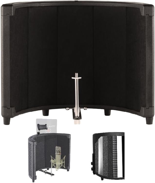 TIWA New Microphone Isolation Shield Vocal Studio Recording Booth With ...