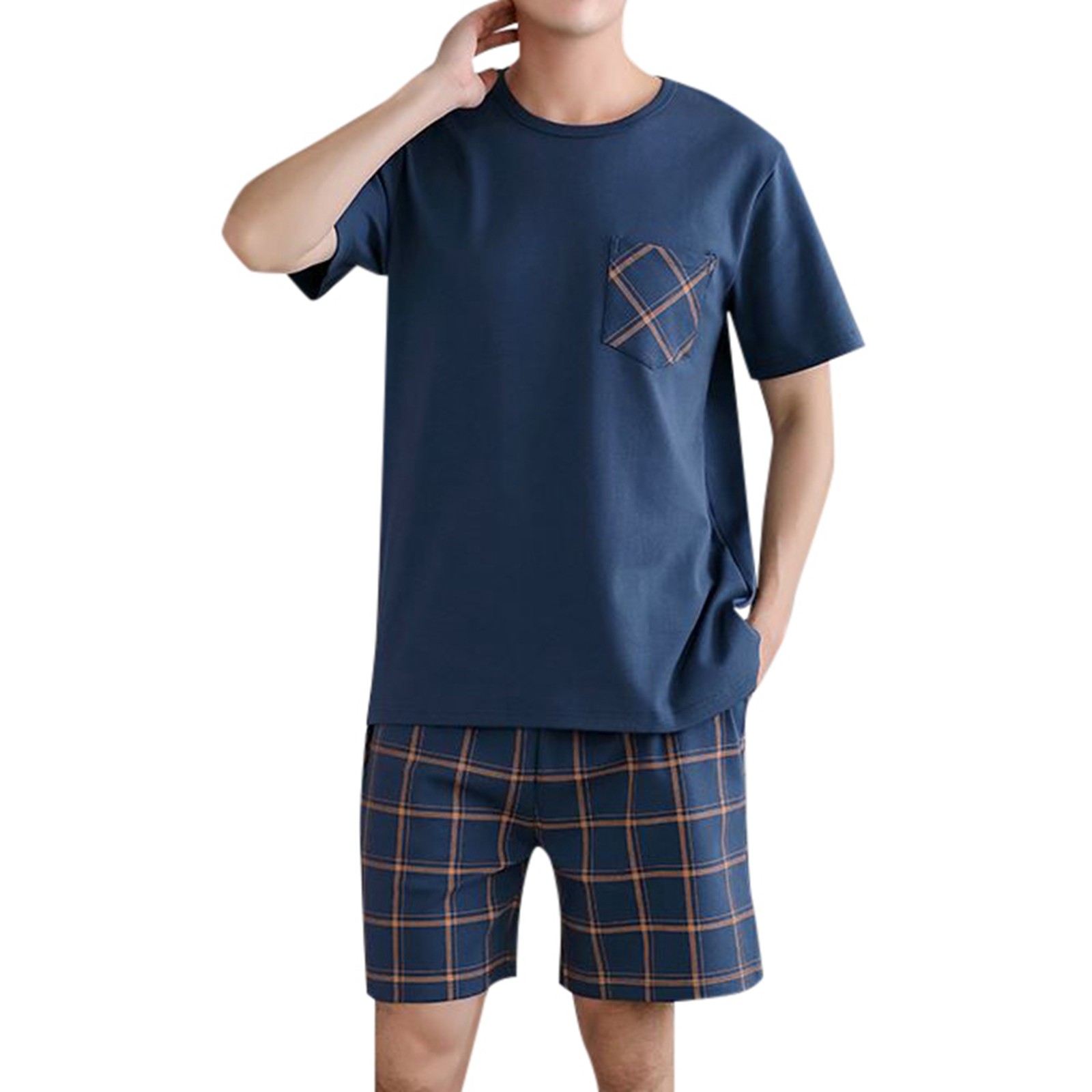 TIWEKE Cotton Pajamas Short Sleeve Leisure Simple Can Be Worn Outside ...