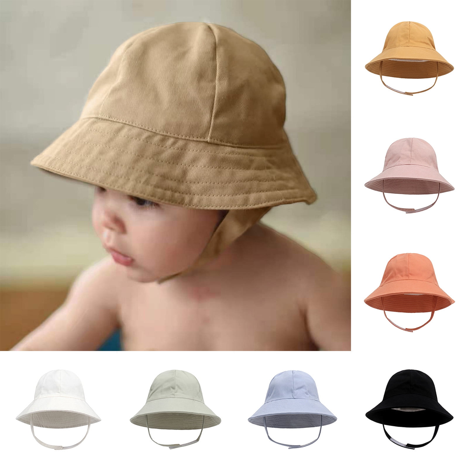 TIWEKE Kids Beach Hat,Toddler Bucket Hat Solid Cap Boys Hat Baby Sun ...