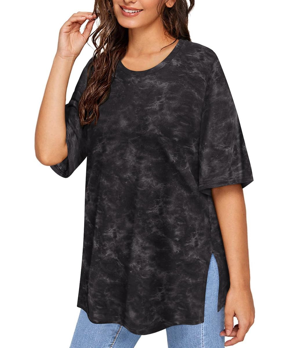 TIYOMI Ladies Plus Size 4X Oversized T-Shirts Distressed Dark Grey ...