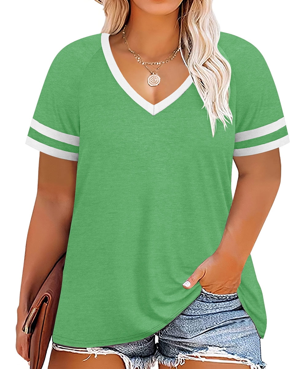 TIYOMI Ladies Plus Size 4X St Patrick's Green Tunics Short Sleeve T ...