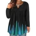 TIYOMI Ladies Plus Size 4X Swing Flowy Tops Henley Blouses Long Sleeve ...