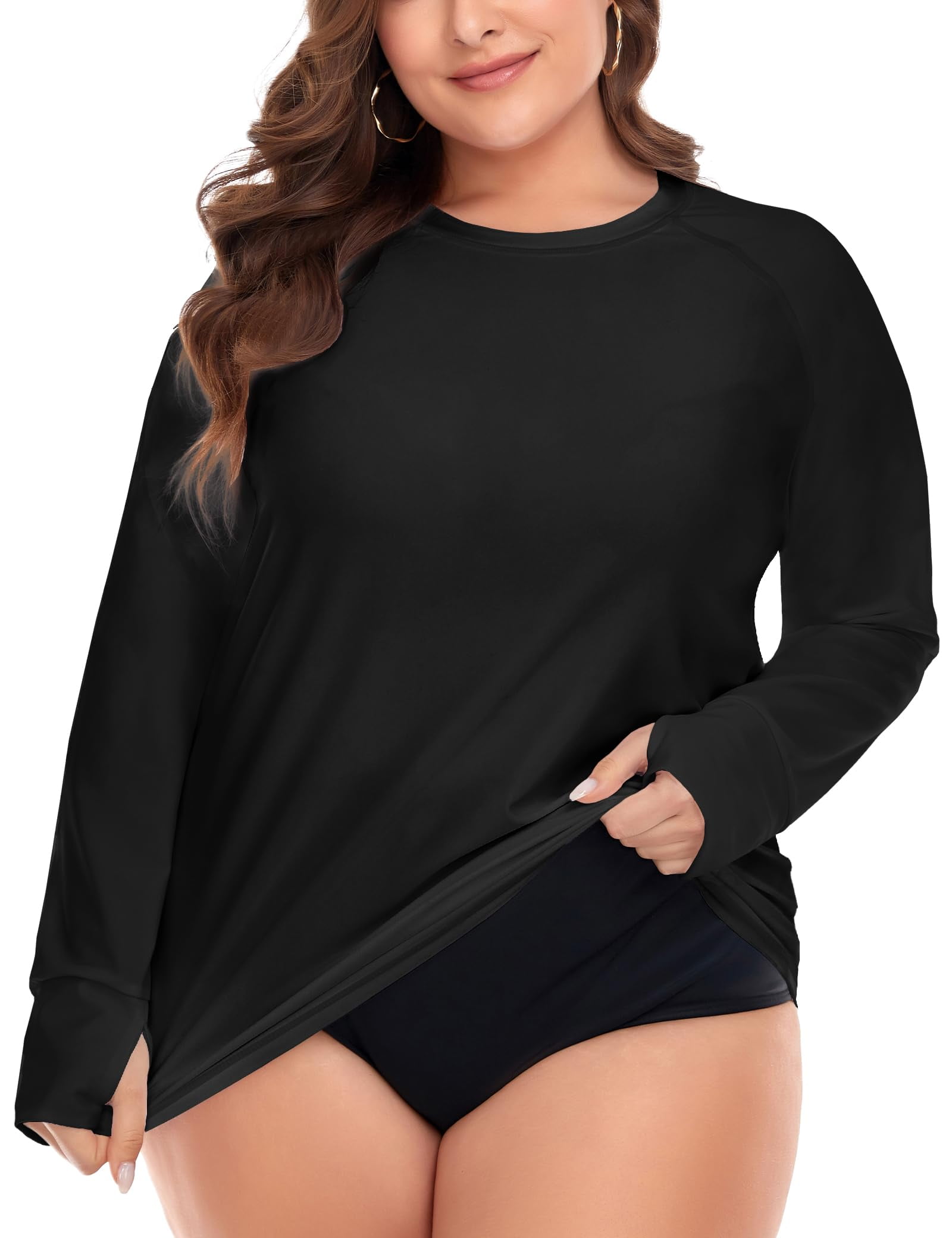 TIYOMI Plus Size Rash Guard Tops For Women Surfing Swim Shirts UPF 50 ...