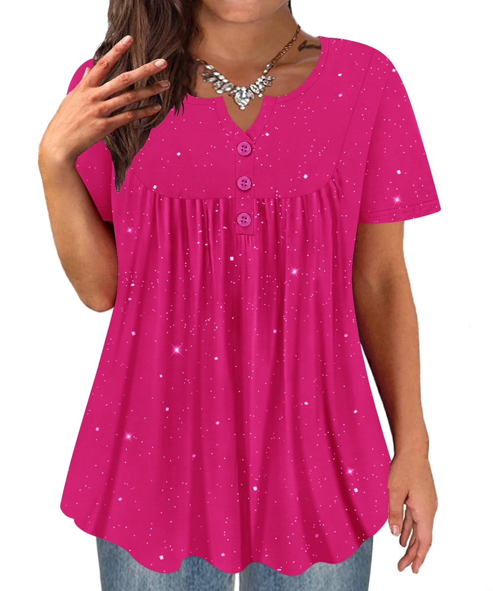 TIYOMI Plus Size Tops for Women Tunic Tops 2X Sequin Blouses Woman ...