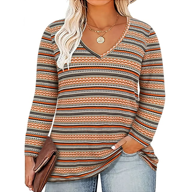 TIYOMI Plus Size Womens 5X Tops Aztec Southwestern Print Printing Long ...