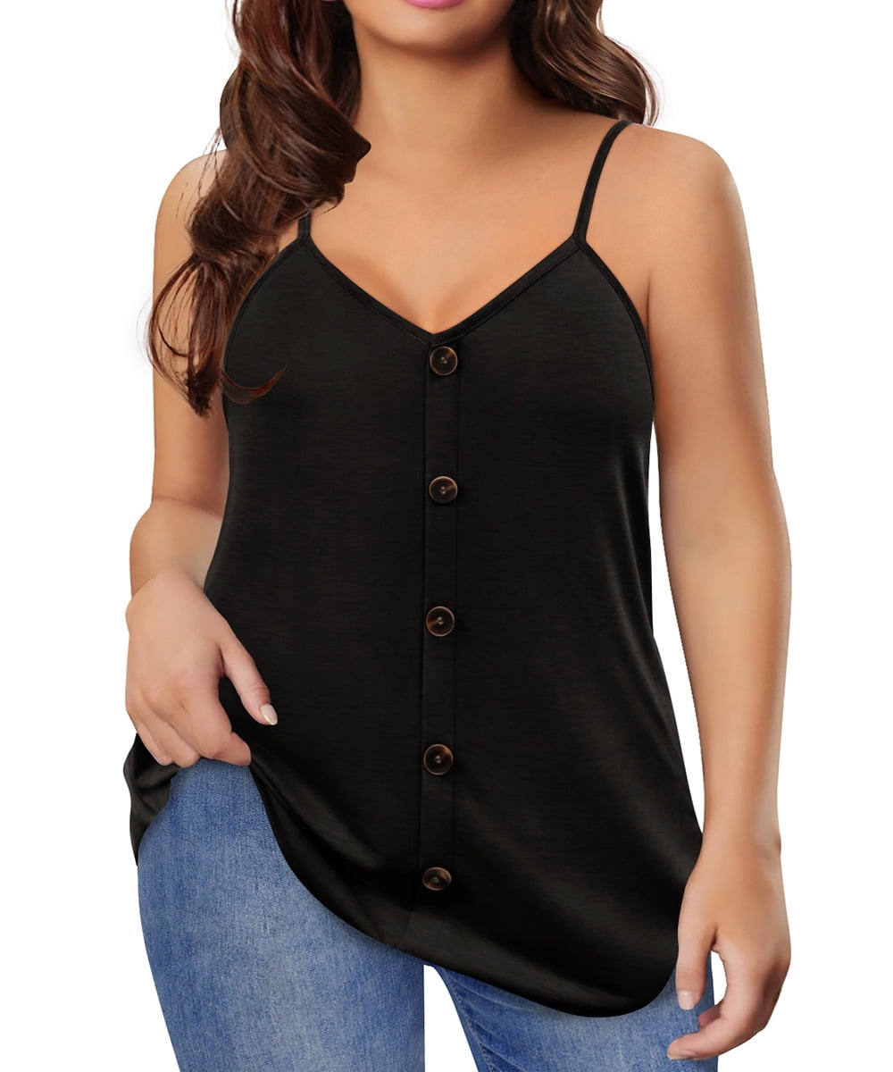 TIYOMI Womens Plus Size Camisole 2X Adjustable Strappy Summer Spaghetti ...