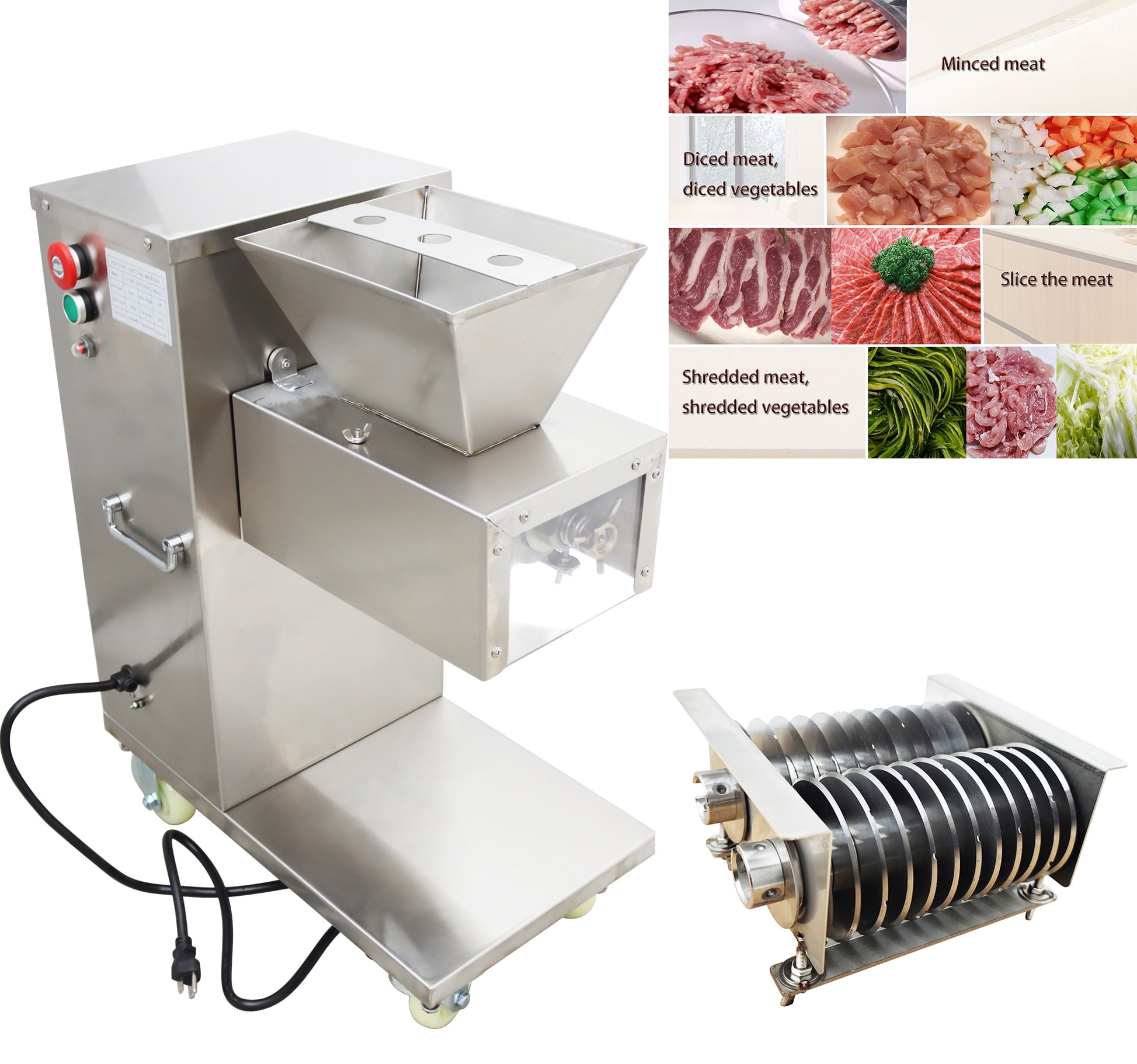 TJ-130L Stainless Commercial Meat Slicer Meat Cutting Machine with 12mm ...
