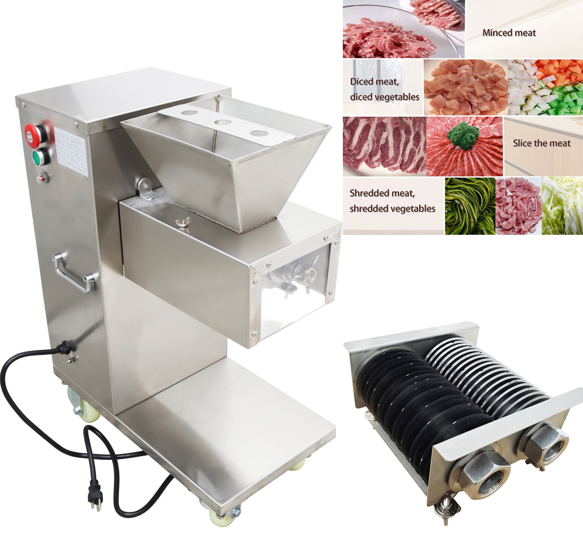 TJ-130L Stainless Commercial Meat Slicer Meat Cutting Machine with 7mm ...