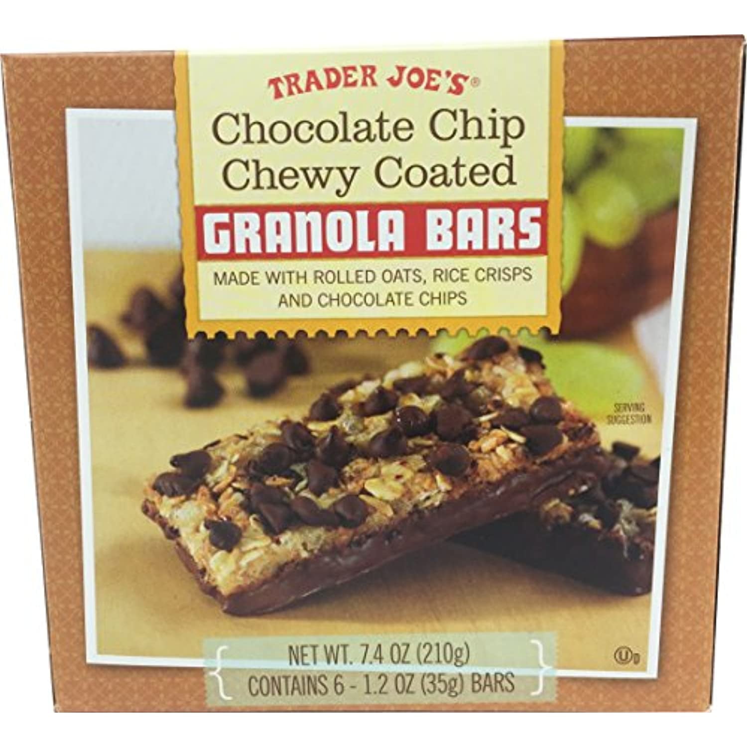 TJ Chocolate Chip Chewy Coated Granola Bars, 7.4 Oz (210G), 1 Box ...