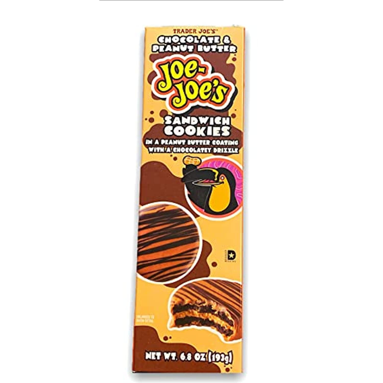TJ Chocolate & Peanut Butter Joe-Joes Sandwich Cookies (2 Boxes), 6.8 ...