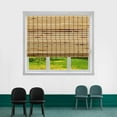 TJ GLOBAL Cordless Flatstick Bamboo Roman Window Blind Sun Shade, Light ...