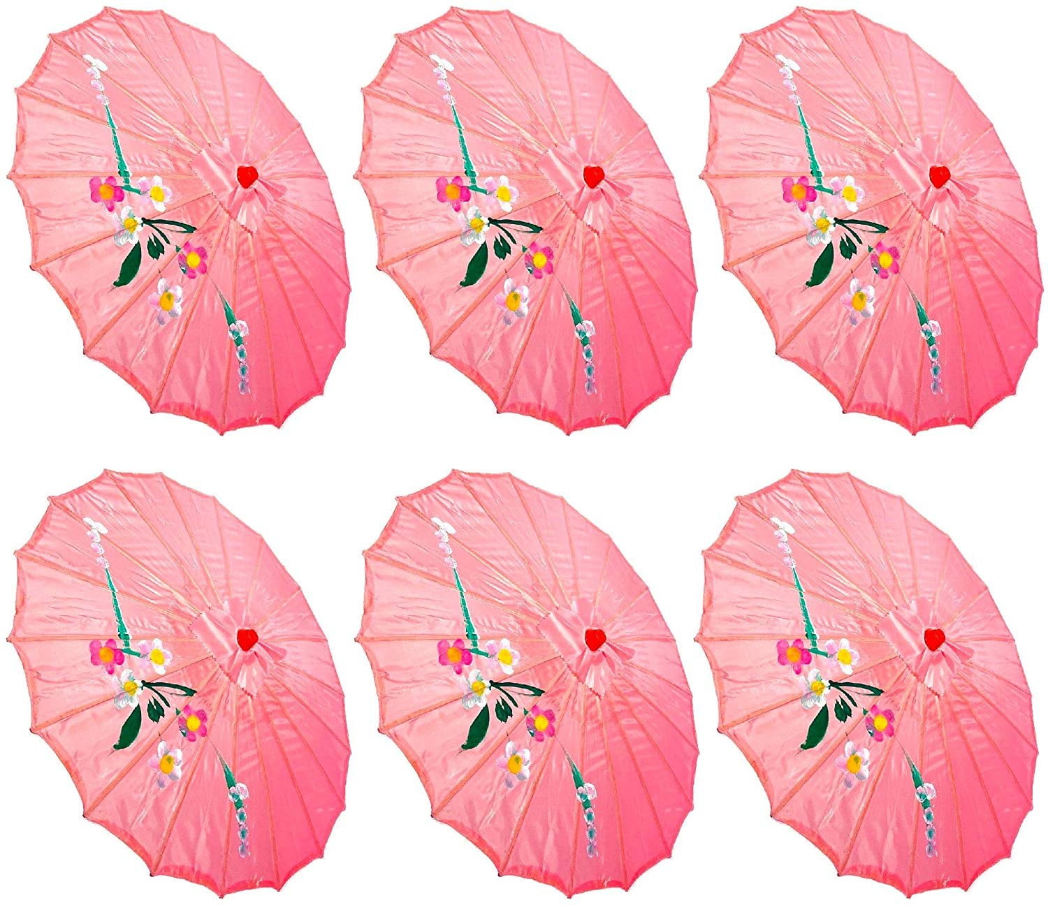 TJ Global PACK OF 6 Japanese Chinese 33" Umbrella Parasol For Wedding Parties, Photography ...