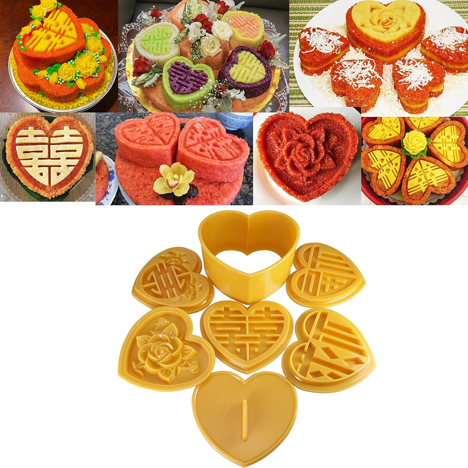 TJ-Store 5 styles rice shaper mold, heart shaped wedding rice, rose ...