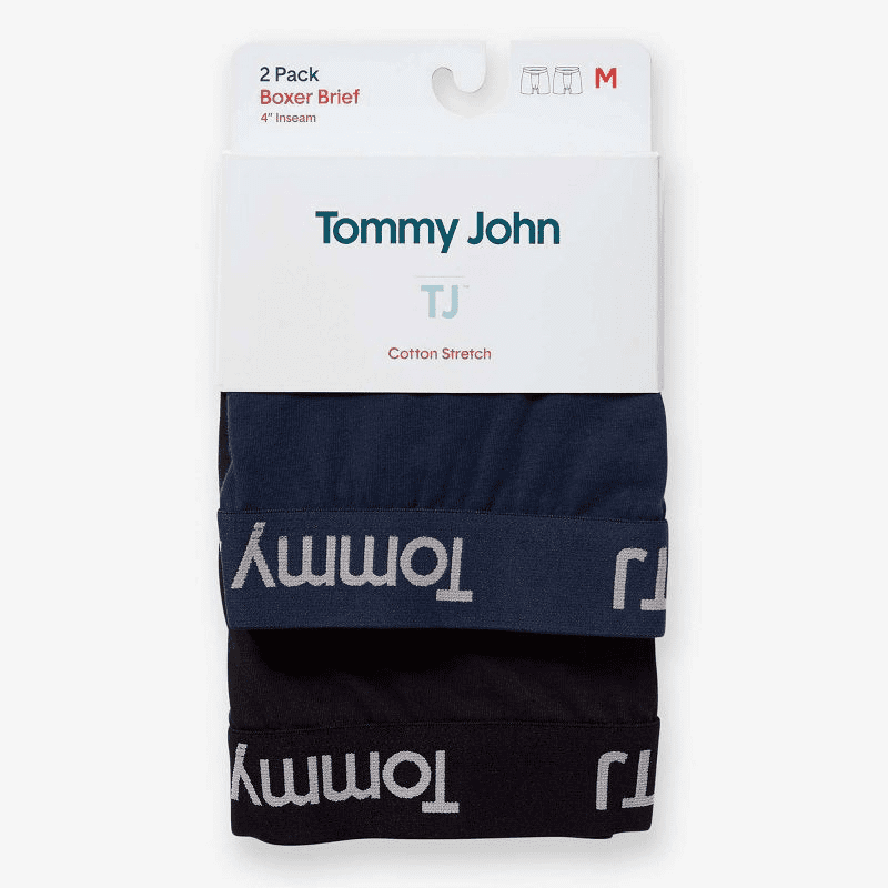 TJ | Tommy John Men's 4" Boxer Briefs 2pk - Black/Dress Blue, Medium - Walmart.com