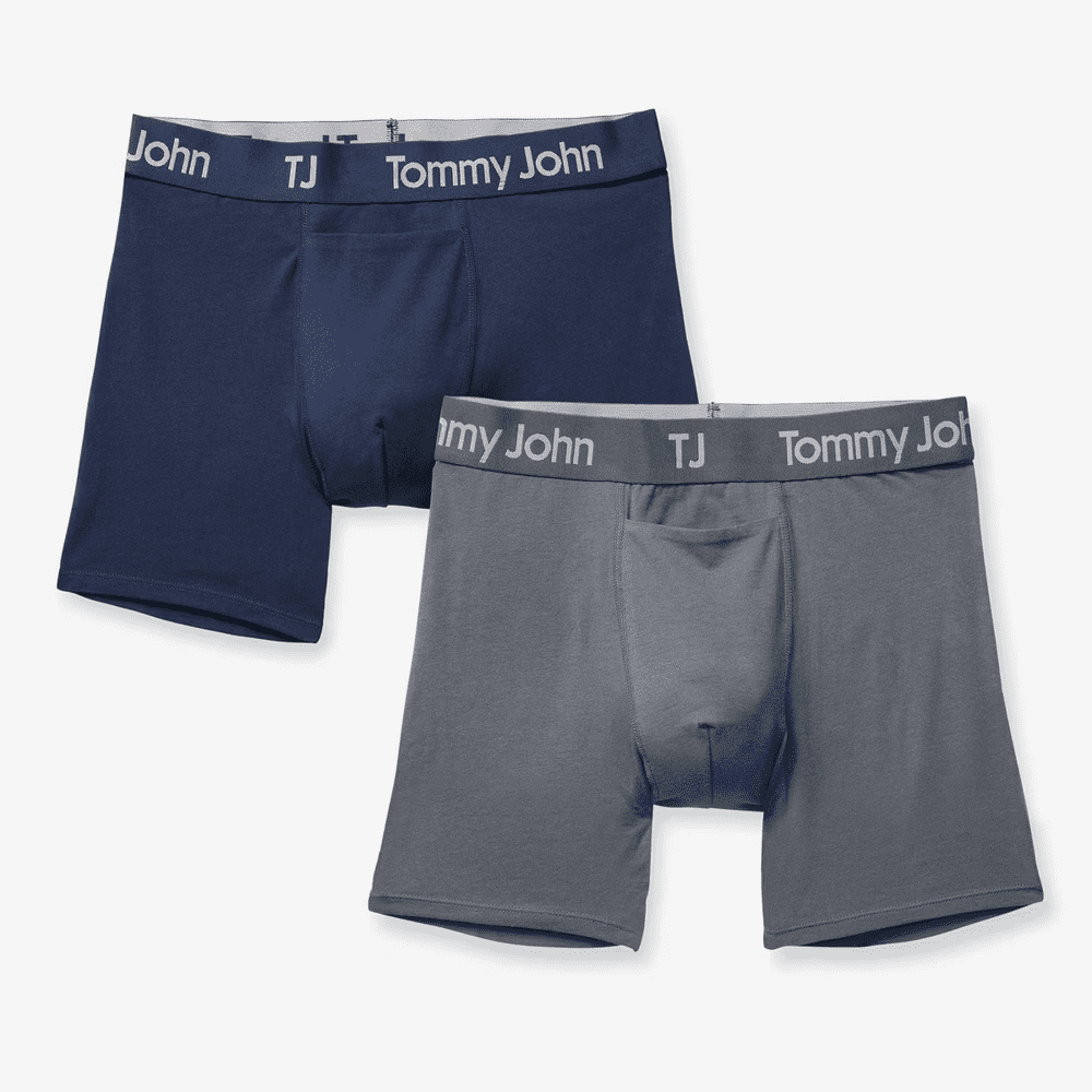 TJ | Tommy John Men's 4'' Boxer Briefs 2pk - Dress Blue/Turbulence, XXLarge - Walmart.com
