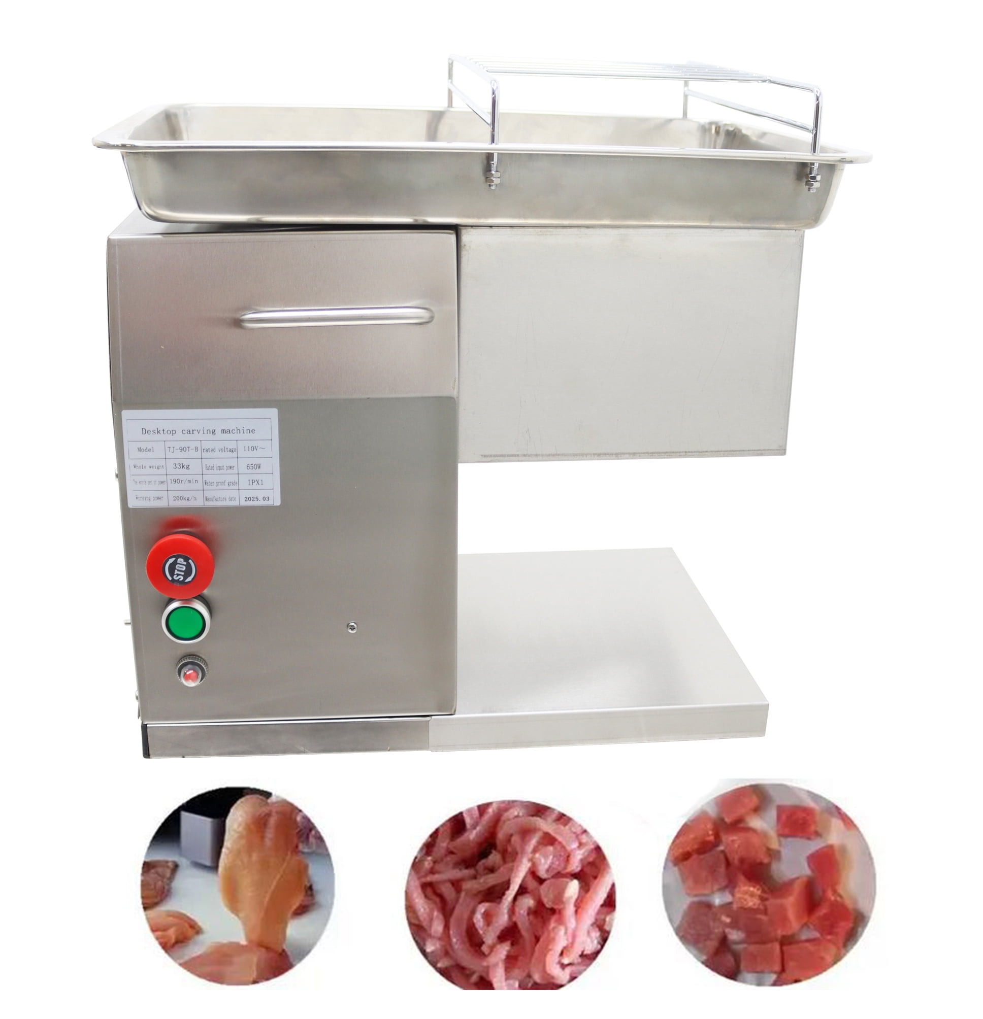 TJ90T-B Stainless Steel Meat Cutter Meat Slicer Machine Electric Meat ...