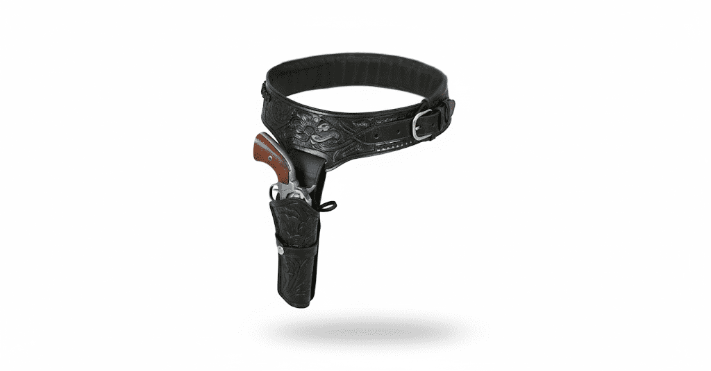 TJAYZ Western Drop Loop Leather Gun Belt and Holster, Right Hand, 44/45 ...