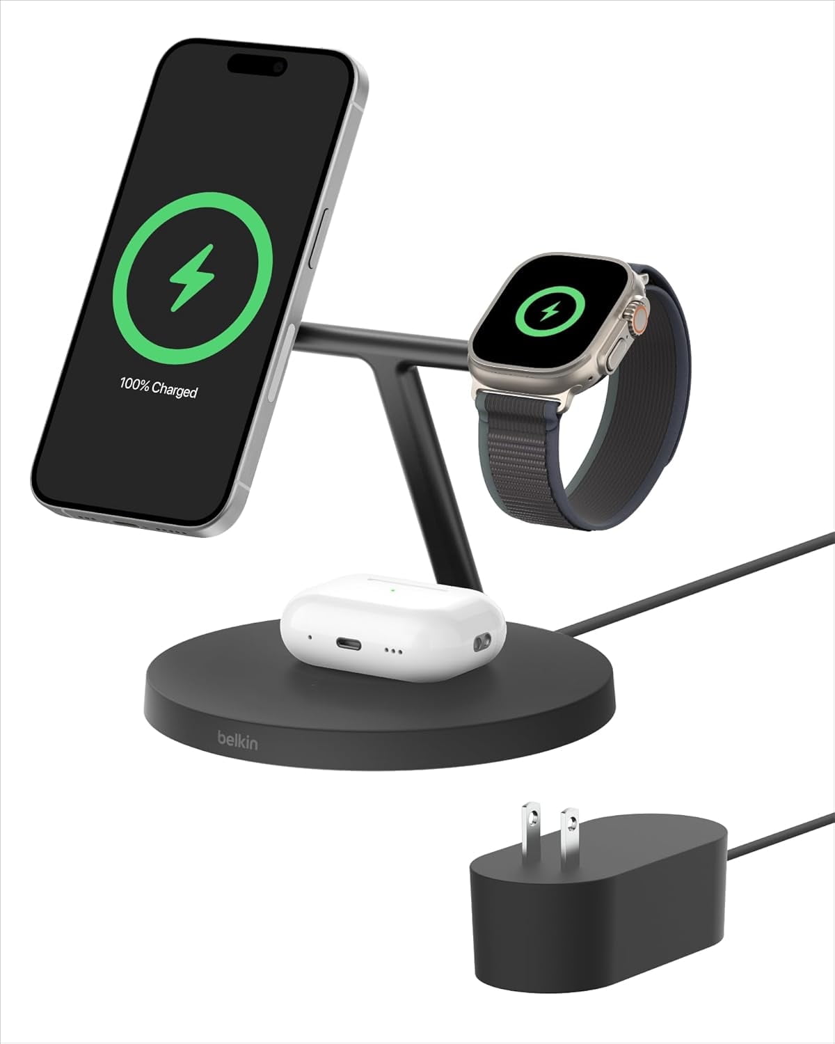 TJOUL MagSafe-Compatible Charger, 3-in-1 Wireless Charging Station, Qi2 ...