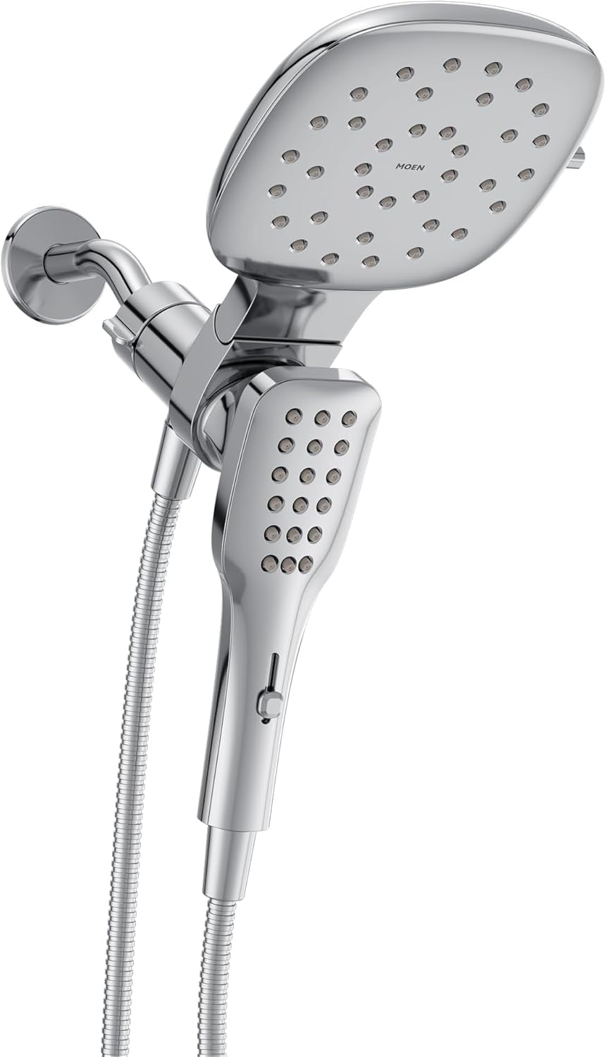 TJOUL Verso Infiniti Dial Square Rain Shower Head with Detachable Hand ...