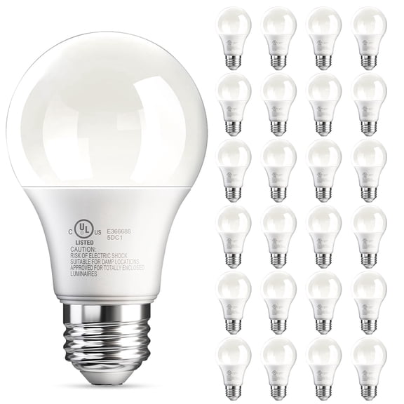 A19 LED Light Bulb, 60 Watt Light Bulbs 5000K Daylight White, E26 ...