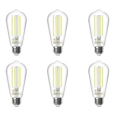 QYUN-LED Edison Bulbs, 6W, Equivalent 60W, Dimmable E26 LED Bulb ...